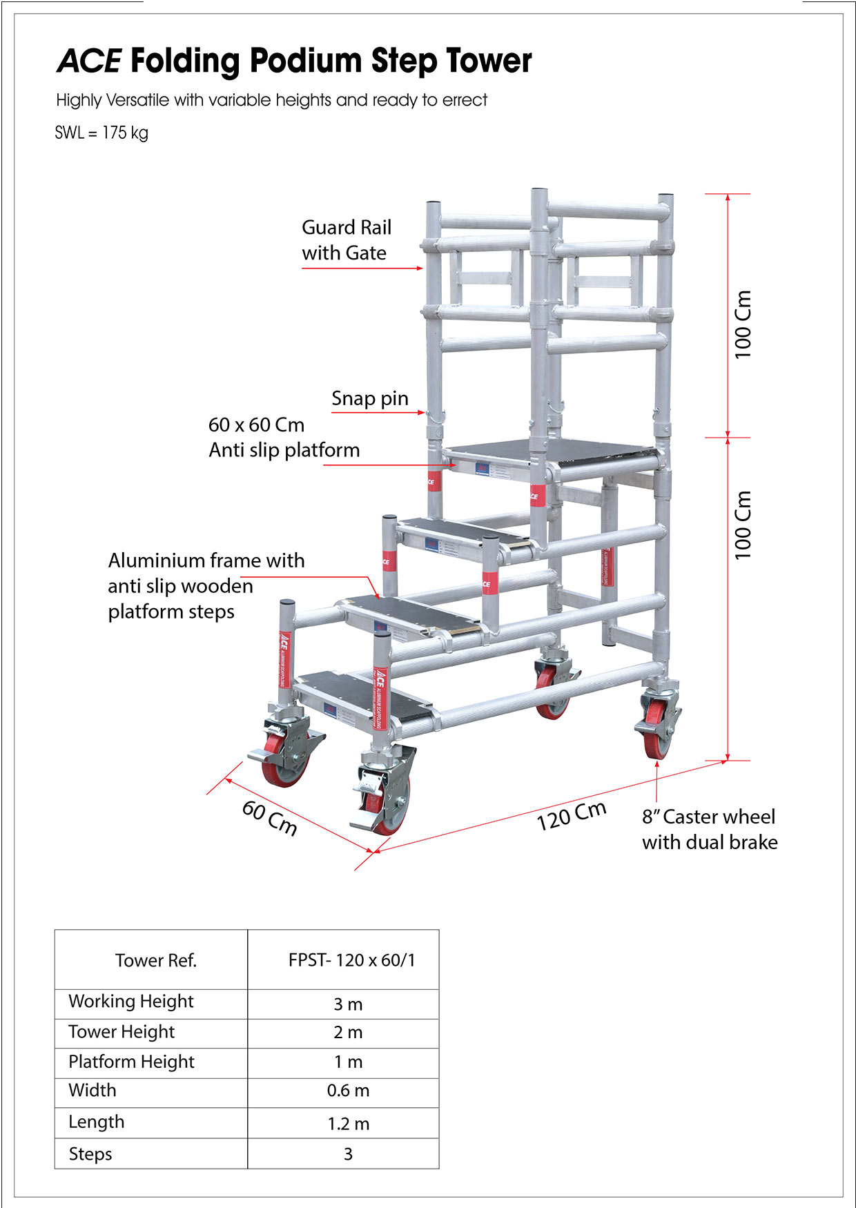 podium step tower 1.2 - ACE SCAFFOLDINGS