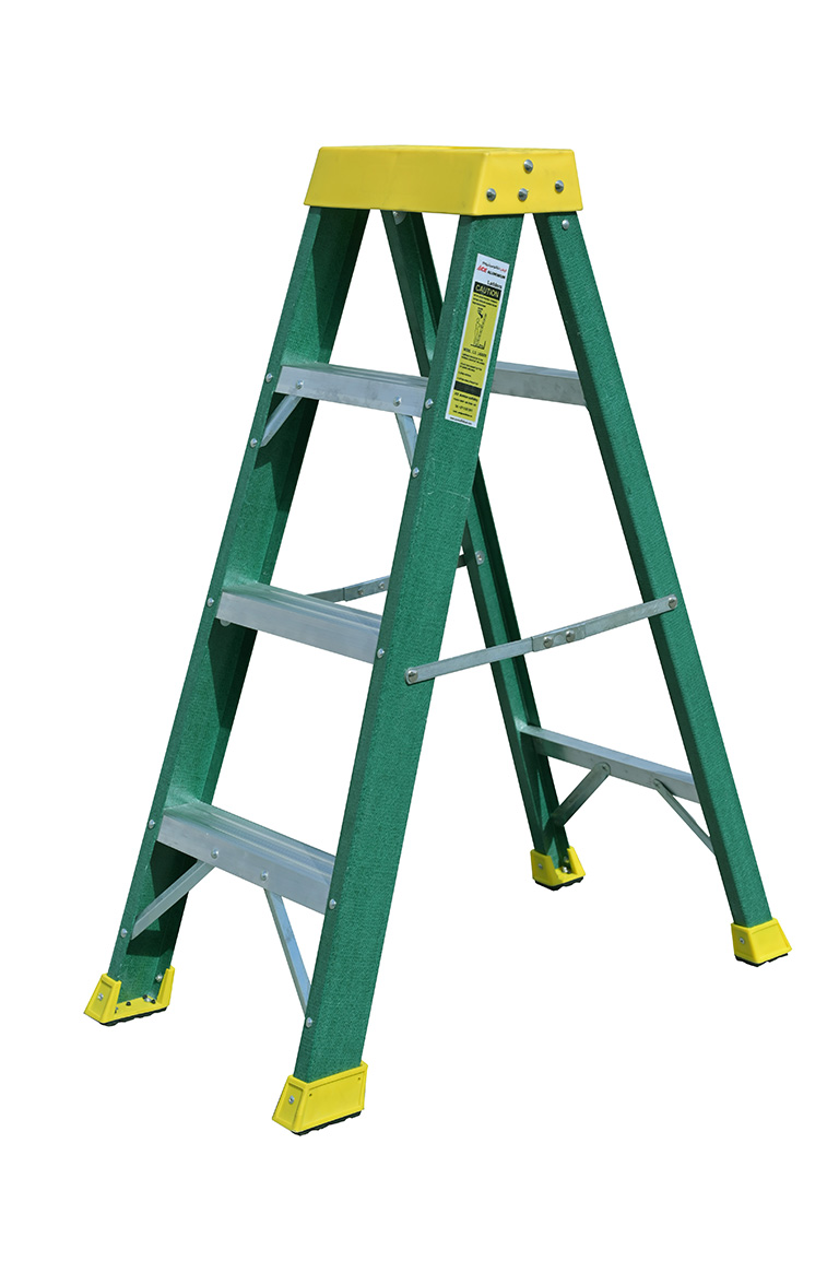 FIBER GLASS DOUBLE A TYPE LADDER - ACE SCAFFOLDINGS